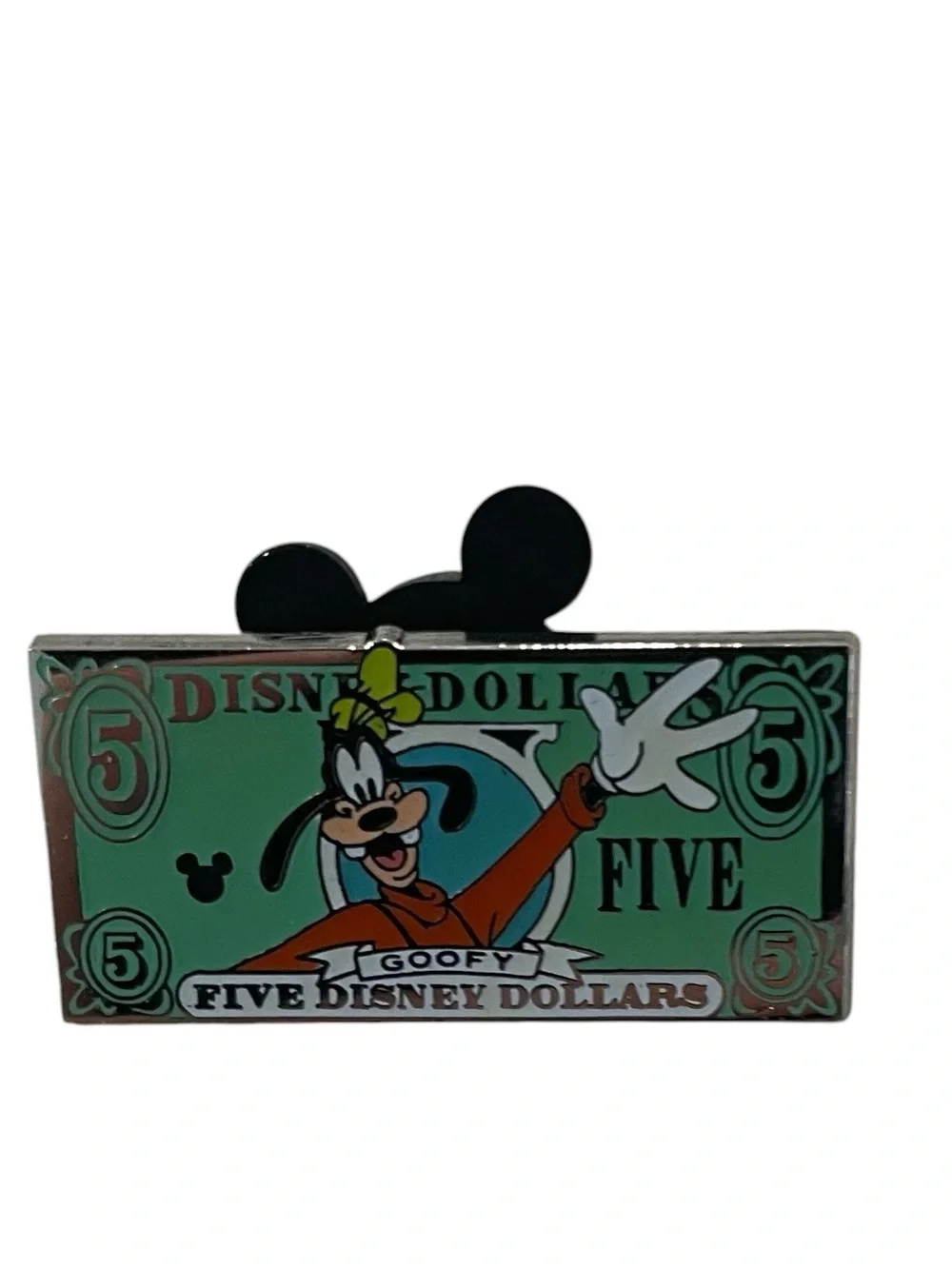 Disney | Other | Disney Pins Set Of 2 Goofy 5 Dollar Bill And Mickey ...